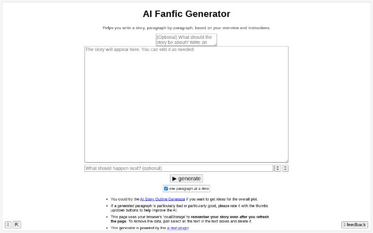 AI Story Generator (free, unlimited, no sign-up)