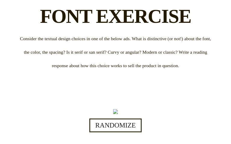 FONT EXERCISE ― Perchance Generator