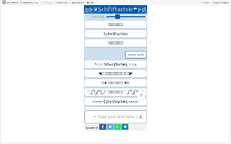 schriftarten ― Perchance Generator