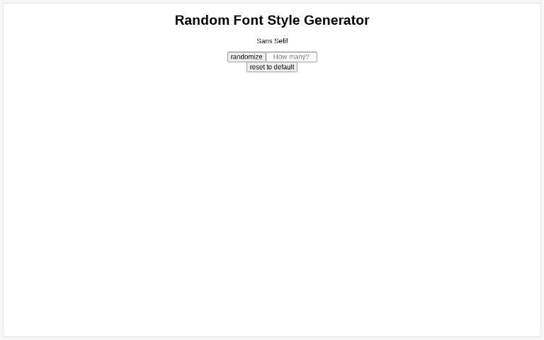 Random Font Style Generator
