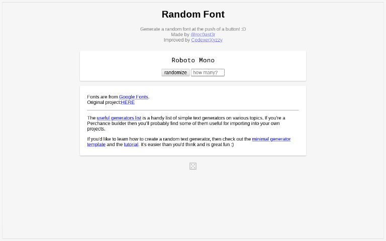 Random Font ― Perchance Generator