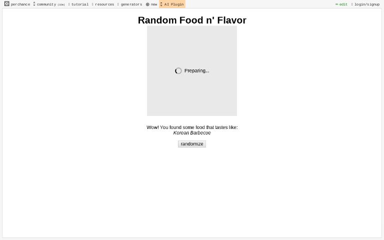 Random Food n' Flavor ― Perchance Generator