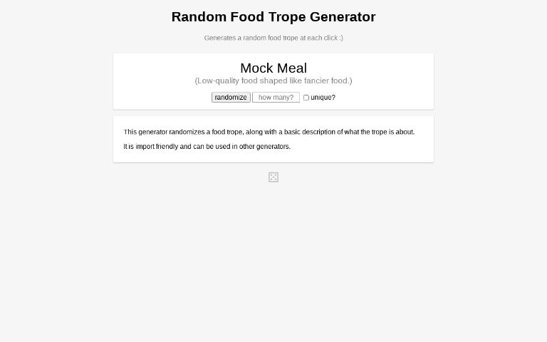Random Food Trope Generator