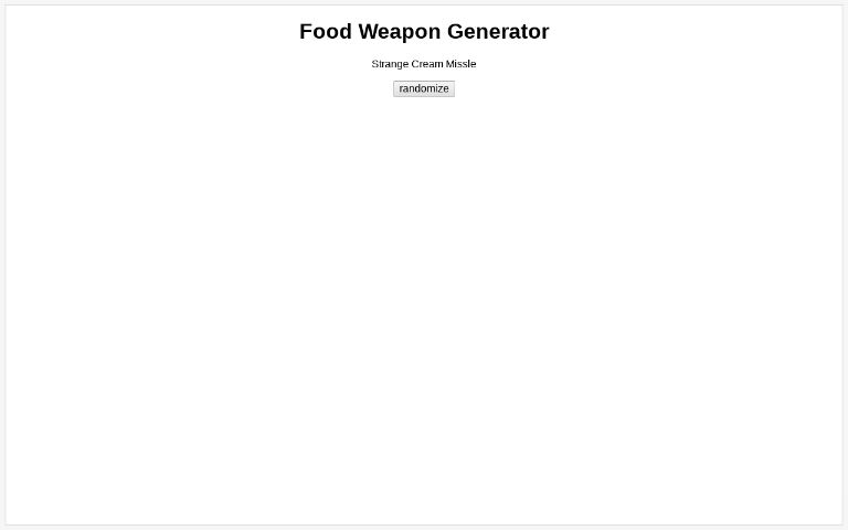 Food Weapon Generator
