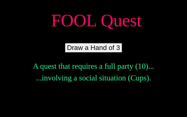 FOOL Quest ― Perchance Generator