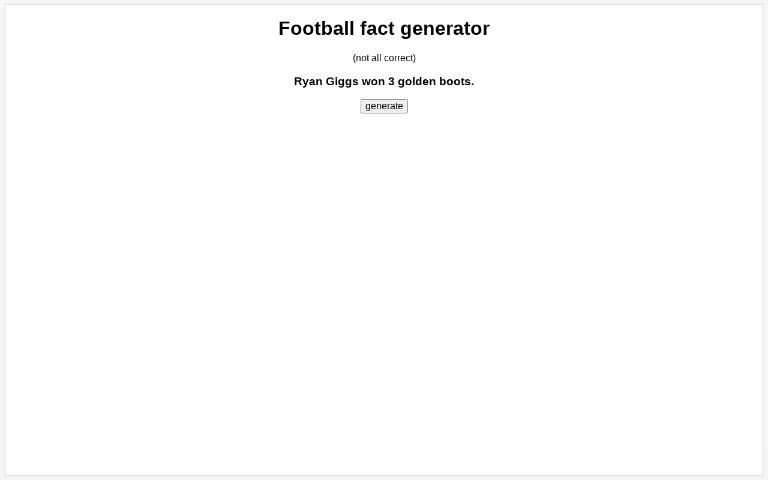 Football fact generator