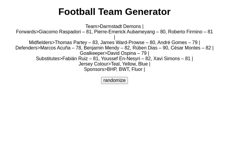 Football Team Generator