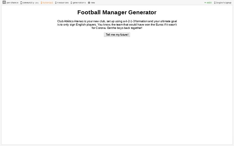 Football Manager Generator