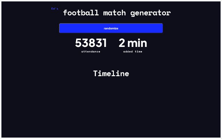 Ed's football match generator