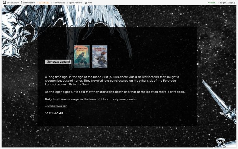Forbidden Lands Generate Legend