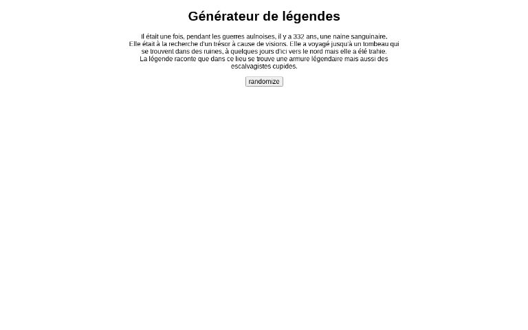 Générateur de légendes ― Perchance Generator