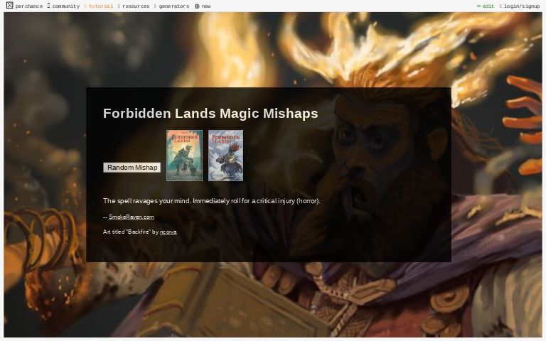 Forbidden Lands Magic Mishaps ― Perchance Generator