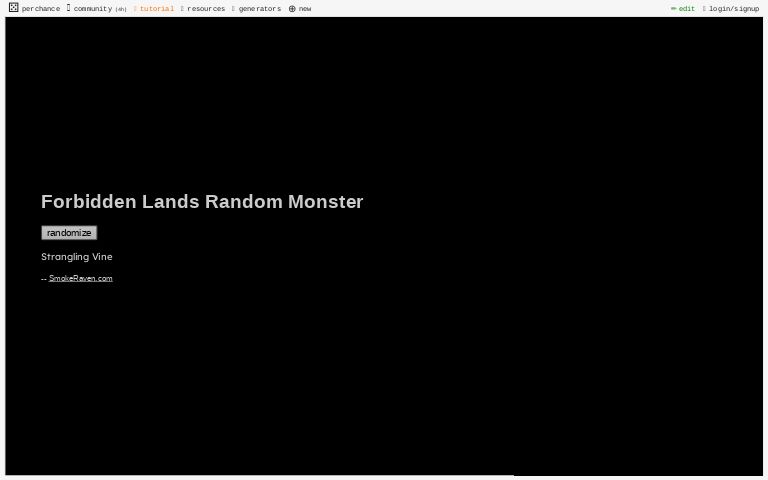 Forbidden Lands Random Monster ― Perchance Generator