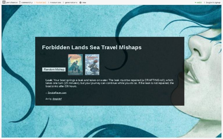 Forbidden Lands Sea Travel Mishaps ― Perchance Generator
