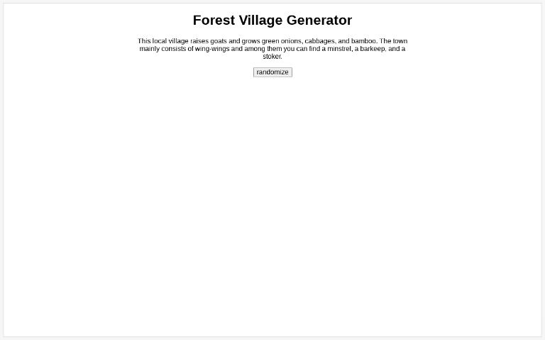 Forest Village Generator