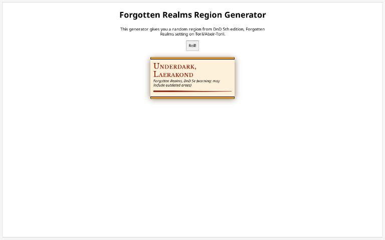 Forgotten Realms Region Generator