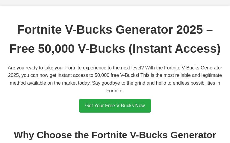 Fortnite V-Bucks Generator 2025 – Free 50,000 V-Bucks (Instant Access)