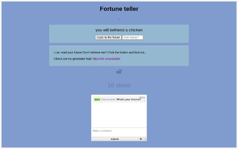 Fortune teller ― Perchance Generator