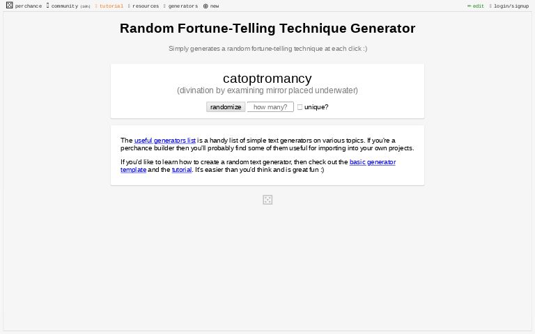 Random Fortune-Telling Technique Generator