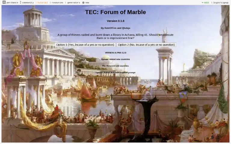 TEC: Forum of Marble ― Perchance Generator