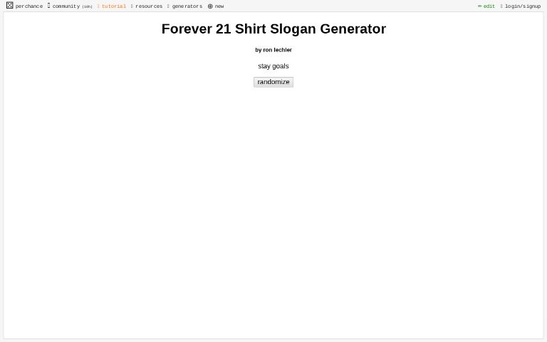 Forever 21 Shirt Slogan Generator