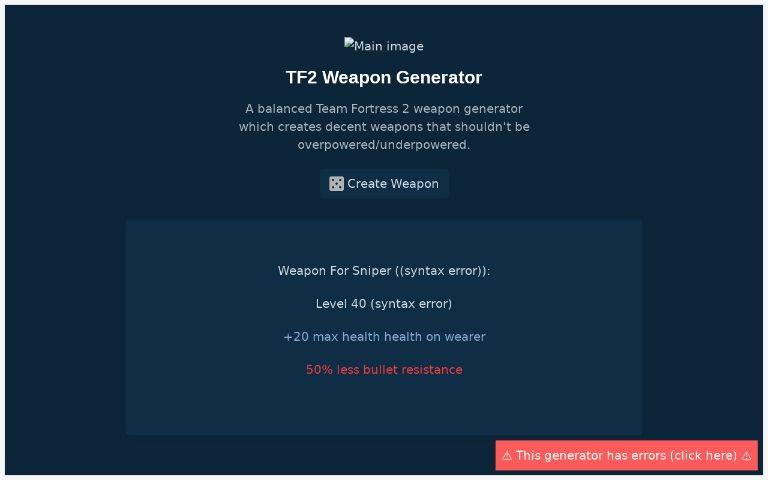 TF2 Weapon Generator
