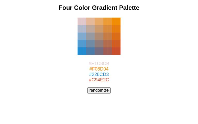 Four Color Gradient Palette ― Perchance Generator