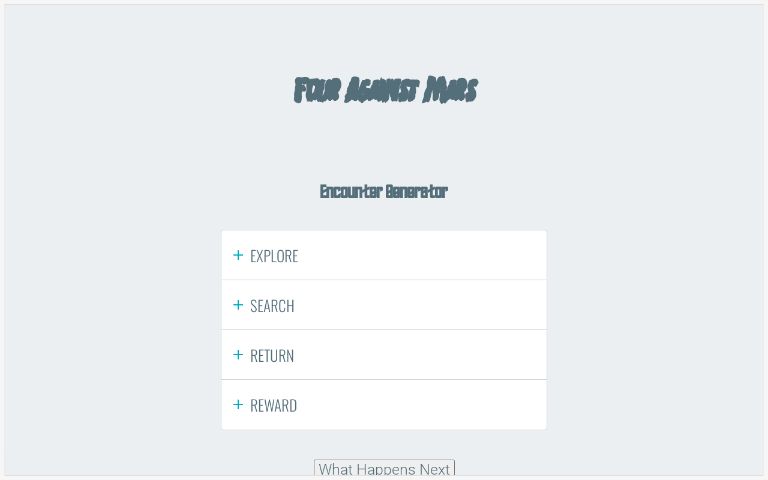 Four Against Mars ― Perchance Generator