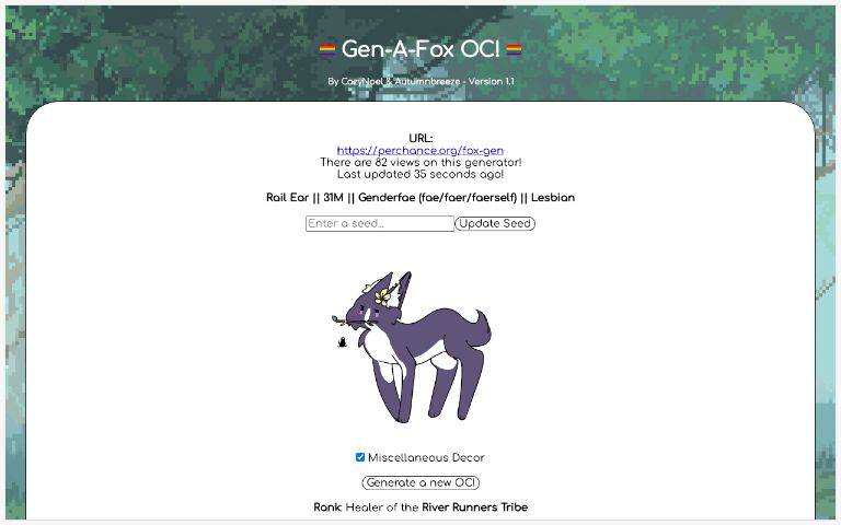 Gen-A-Fox OC! ― Perchance Generator