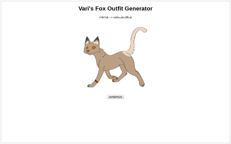Vari's Fox Outfit Generator