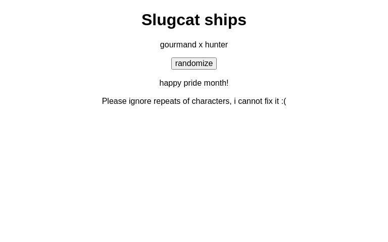 Slugcat ships ― Perchance Generator