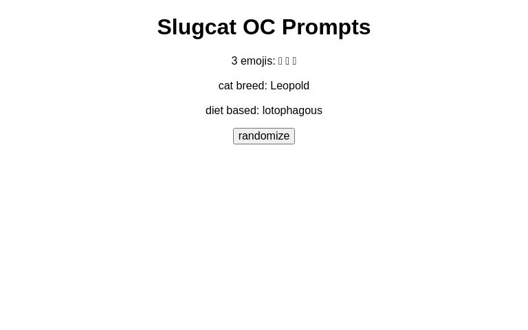 Slugcat OC Prompts ― Perchance Generator