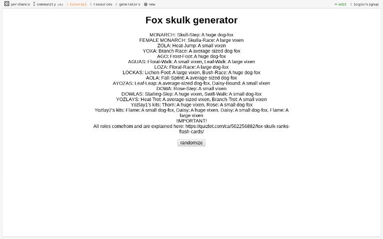 Fox skulk generator