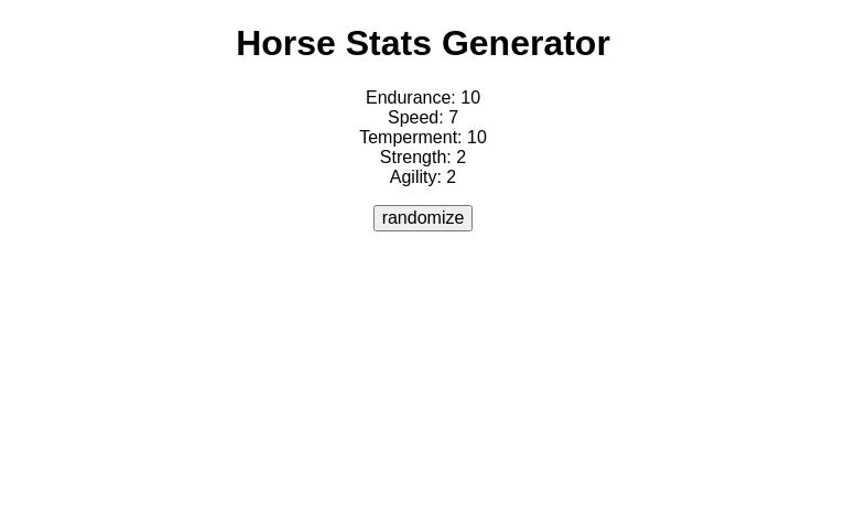 Horse Stats Generator