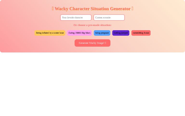 🌈 Wacky Character Situation Generator 🎭