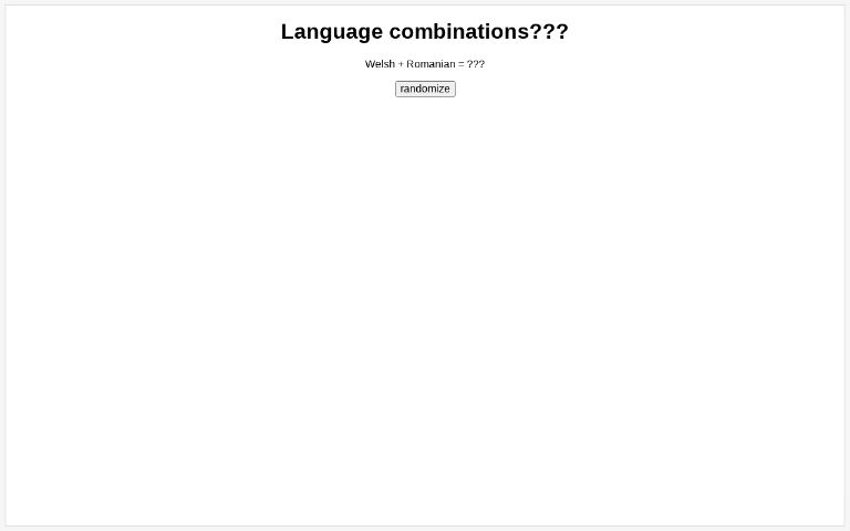 Language combinations??? ― Perchance Generator