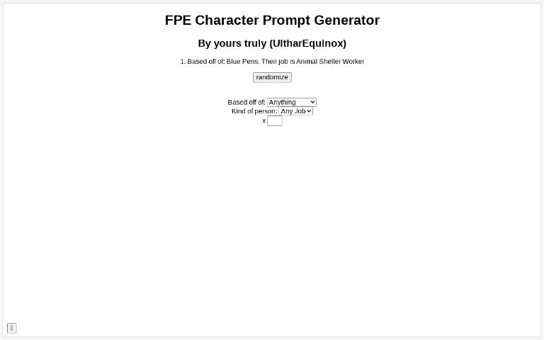 FPE Character Prompt Generator