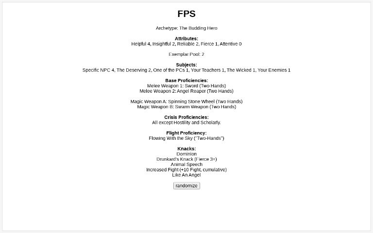 FPS ― Perchance Generator