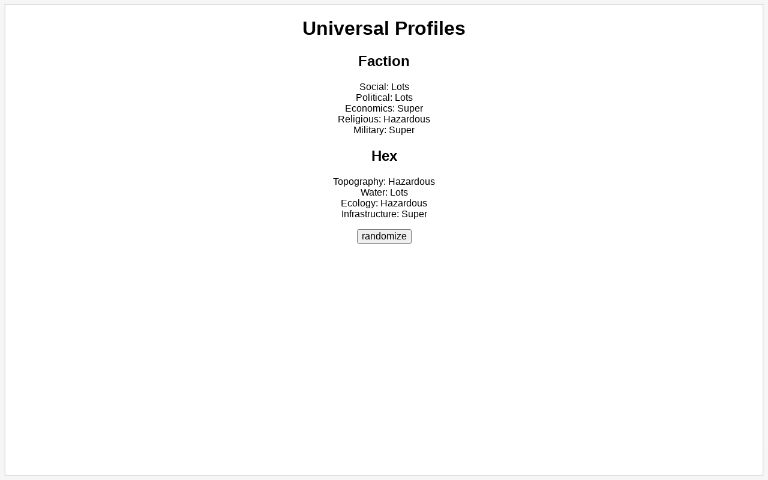 Universal Profiles ― Perchance Generator