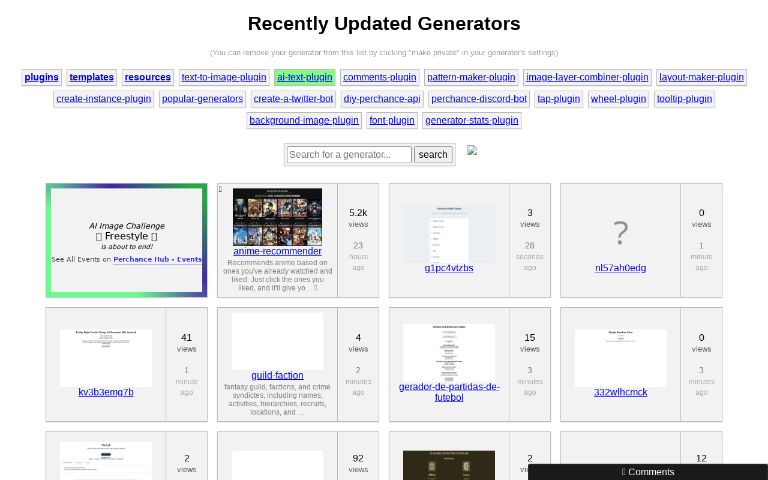 Recently Updated Generators