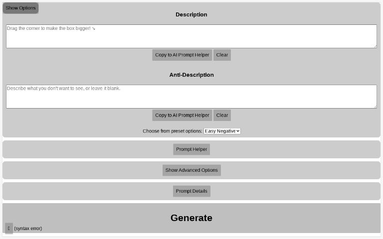 Prompt: ― Perchance Generator