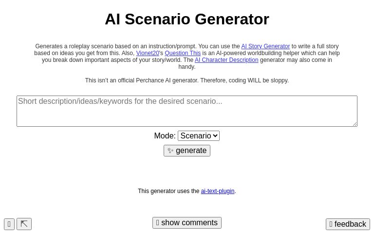 AI Scenario Generator (free, no sign-up, unlimited)