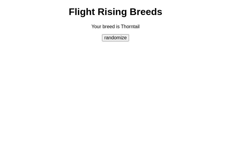 Flight Rising Breeds ― Perchance Generator