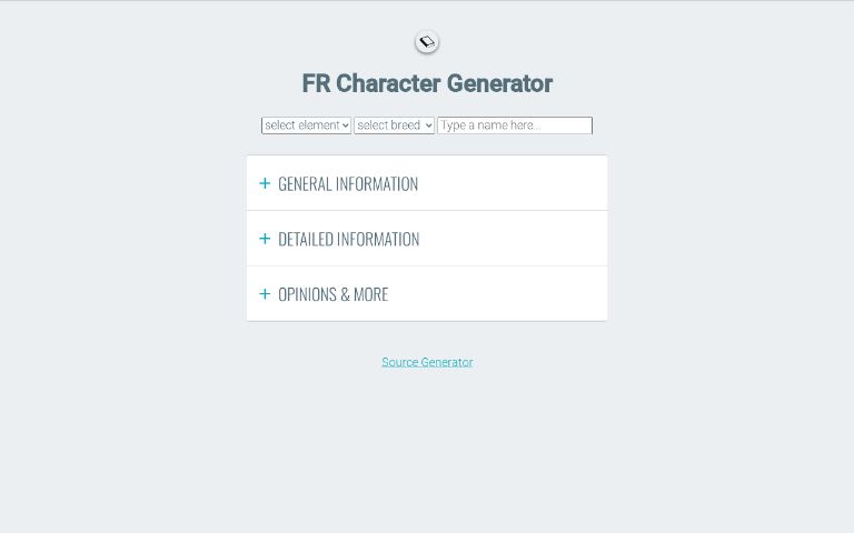 FR Character Generator
