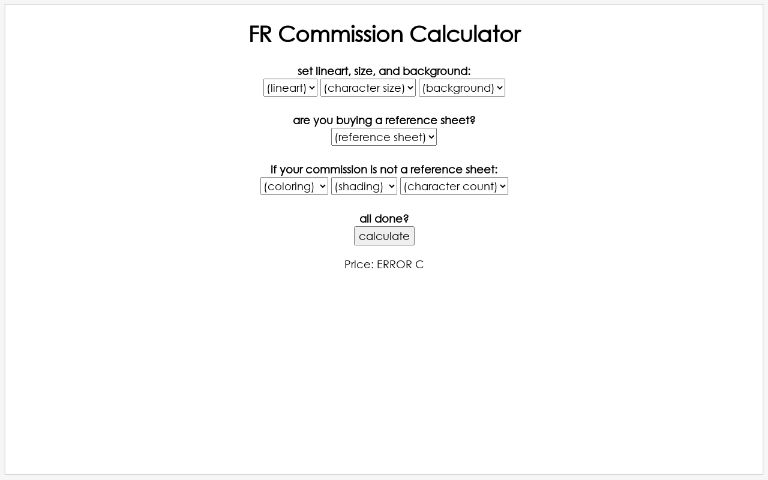 FR Commission Calculator ― Perchance Generator