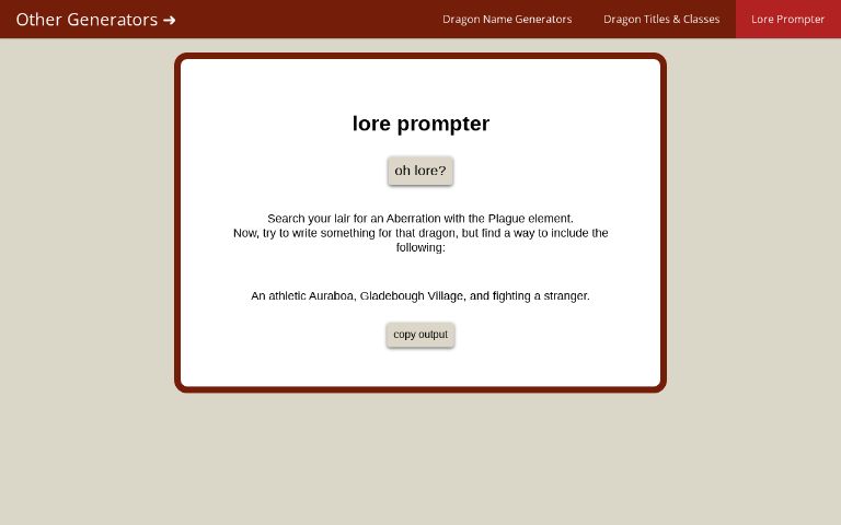 Flight Rising Lore Prompter ― Perchance Generator