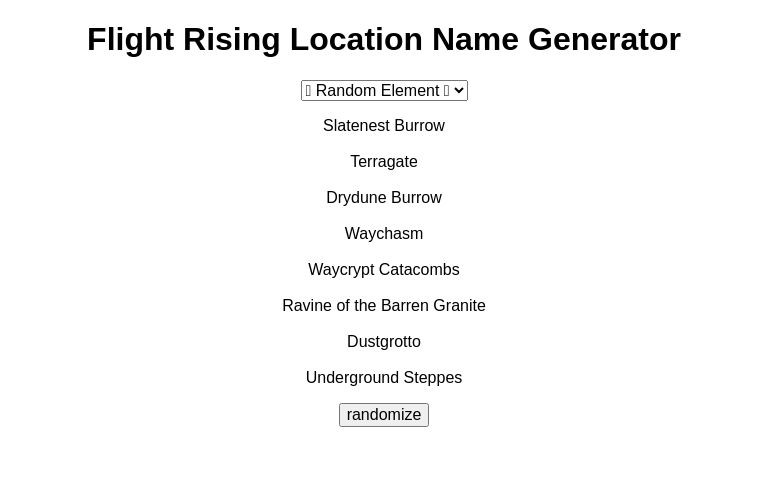 Flight Rising Location Name Generator