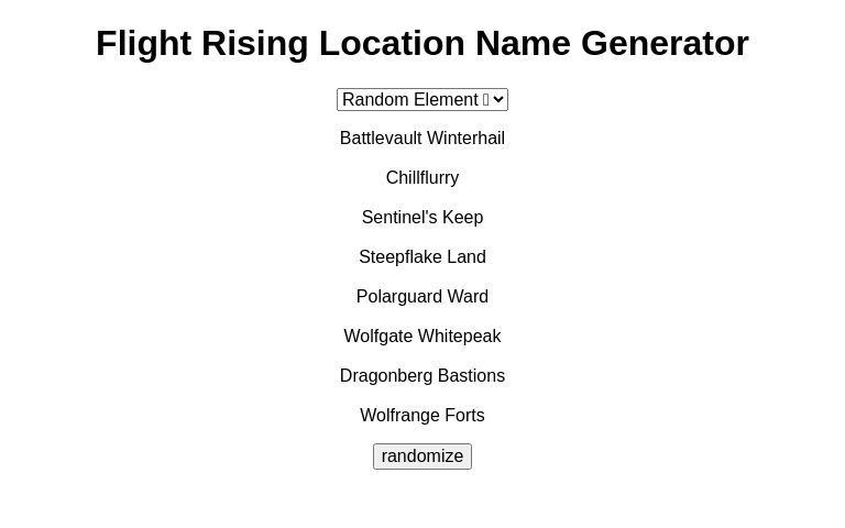 Flight Rising Location Name Generator