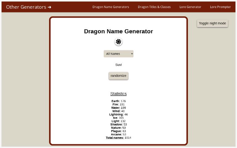 Dragon Name Generator