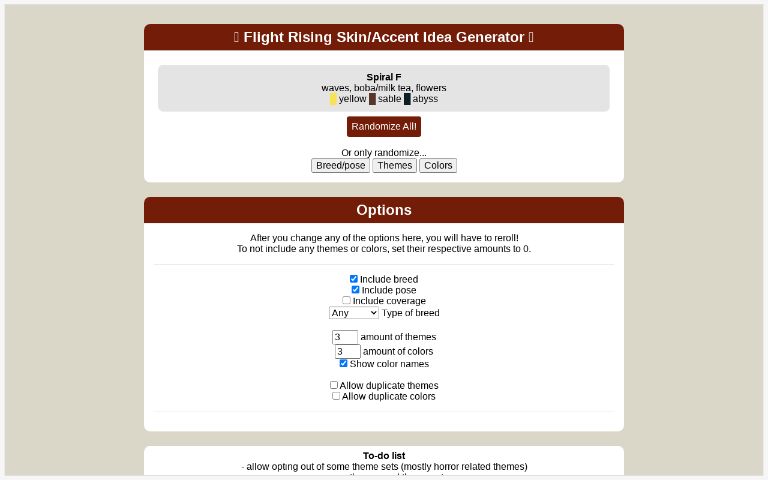 🐉 Flight Rising Skin/Accent Idea Generator 🎨